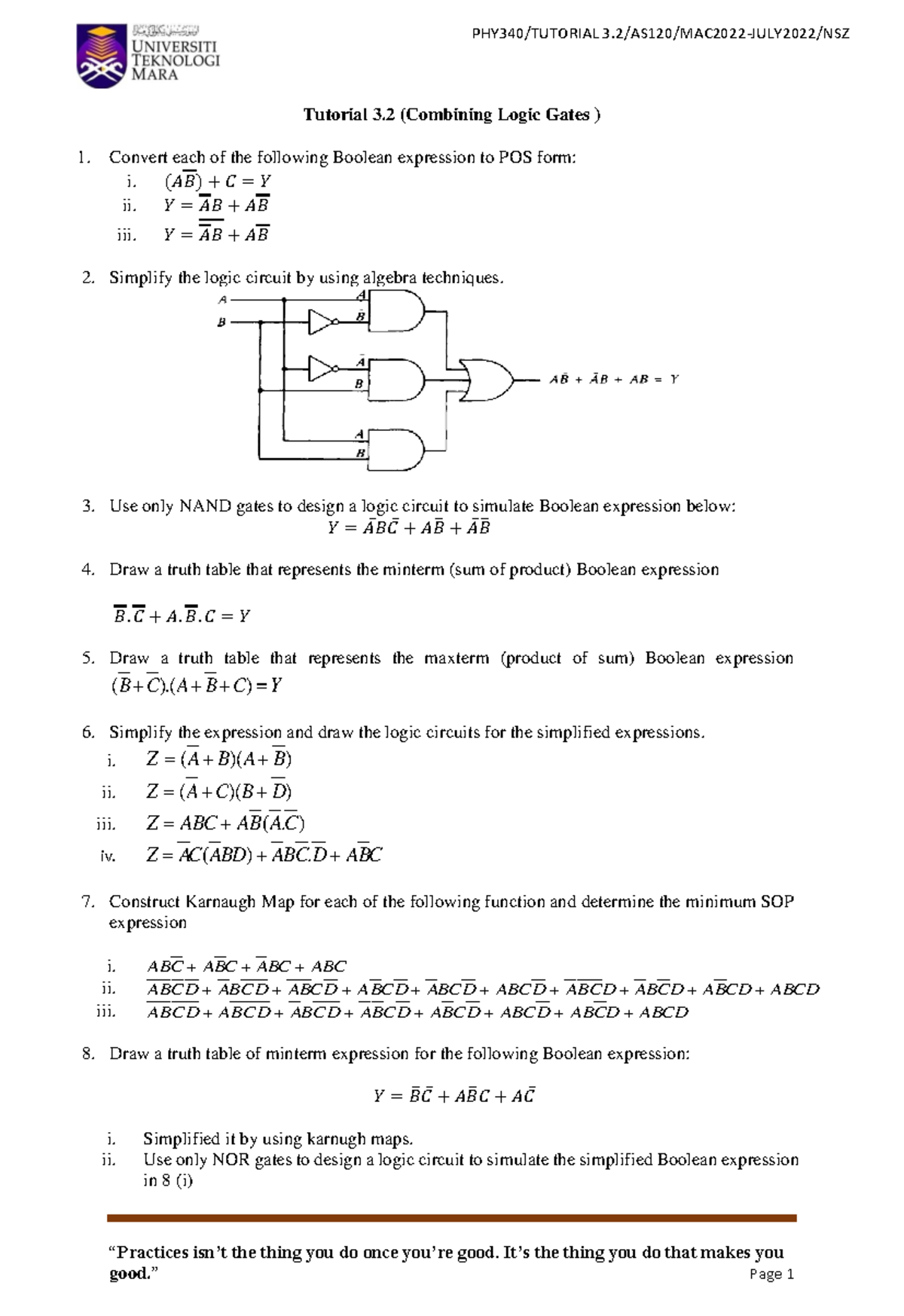Tuto 3 - okayy - PHY340/TUTORIAL 3/AS120/MAC2022-JULY2022/NSZ