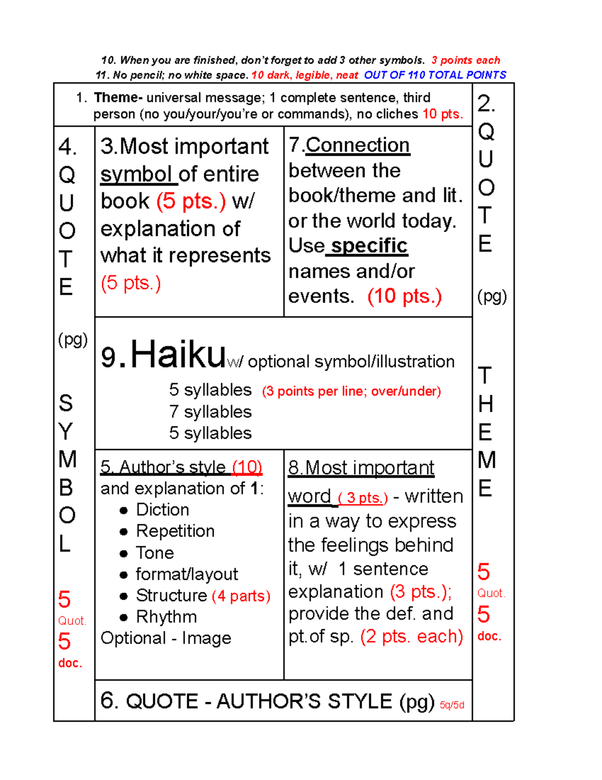 One Pager Template w instructions FEO - 10. When you are finished, don ...