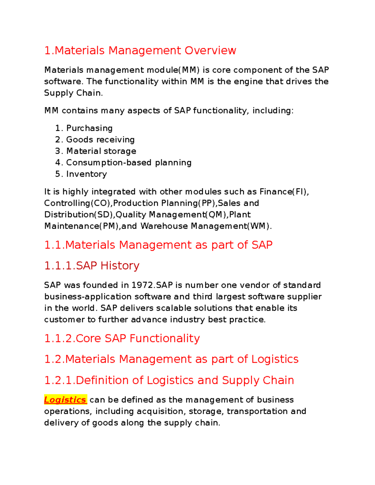 Mmconnectwithexcel - 1 Management Overview Materials management module ...