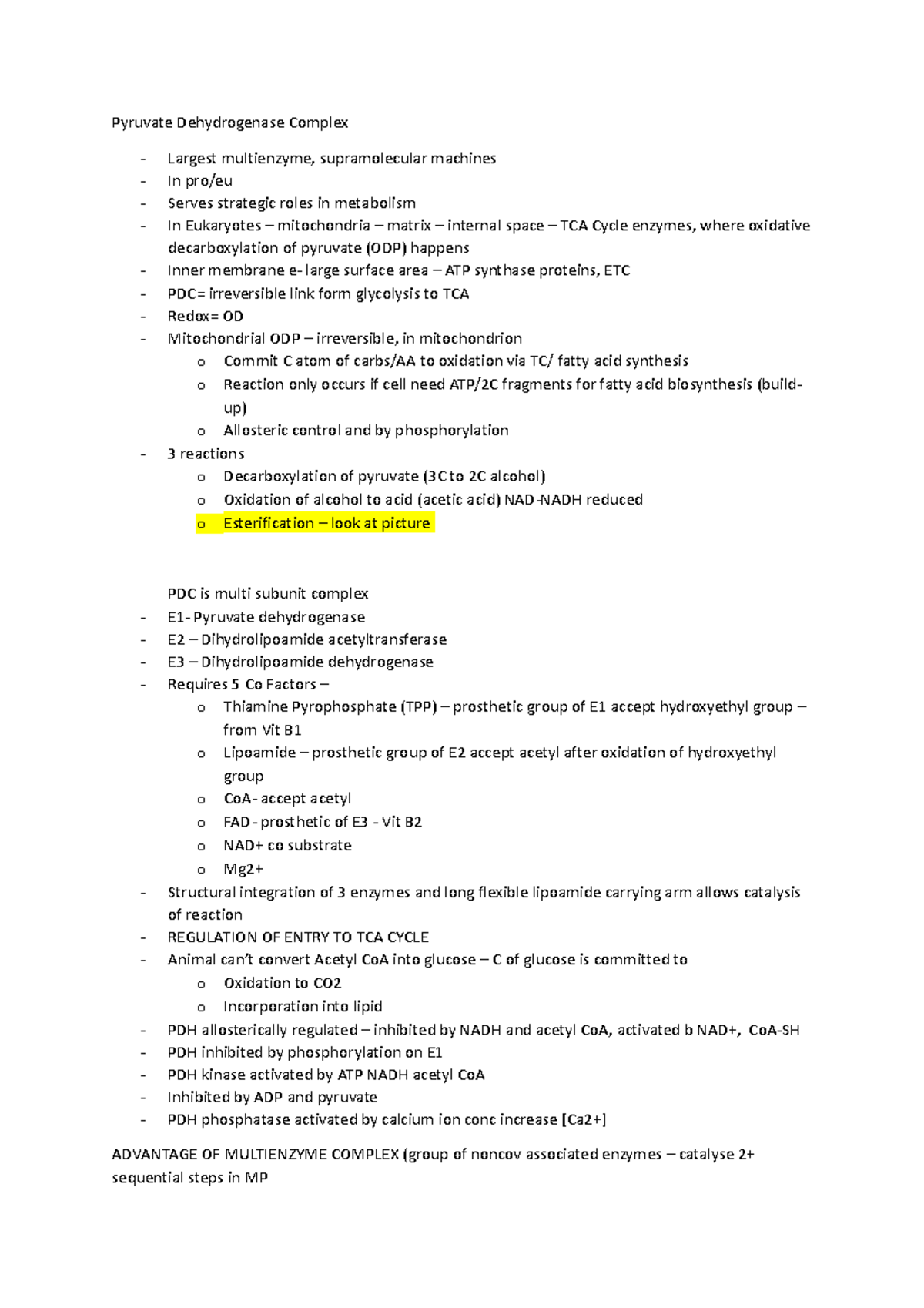 Pyruvate Dehydrogenase Complex Pyruvate Dehydrogenase Complex Largest