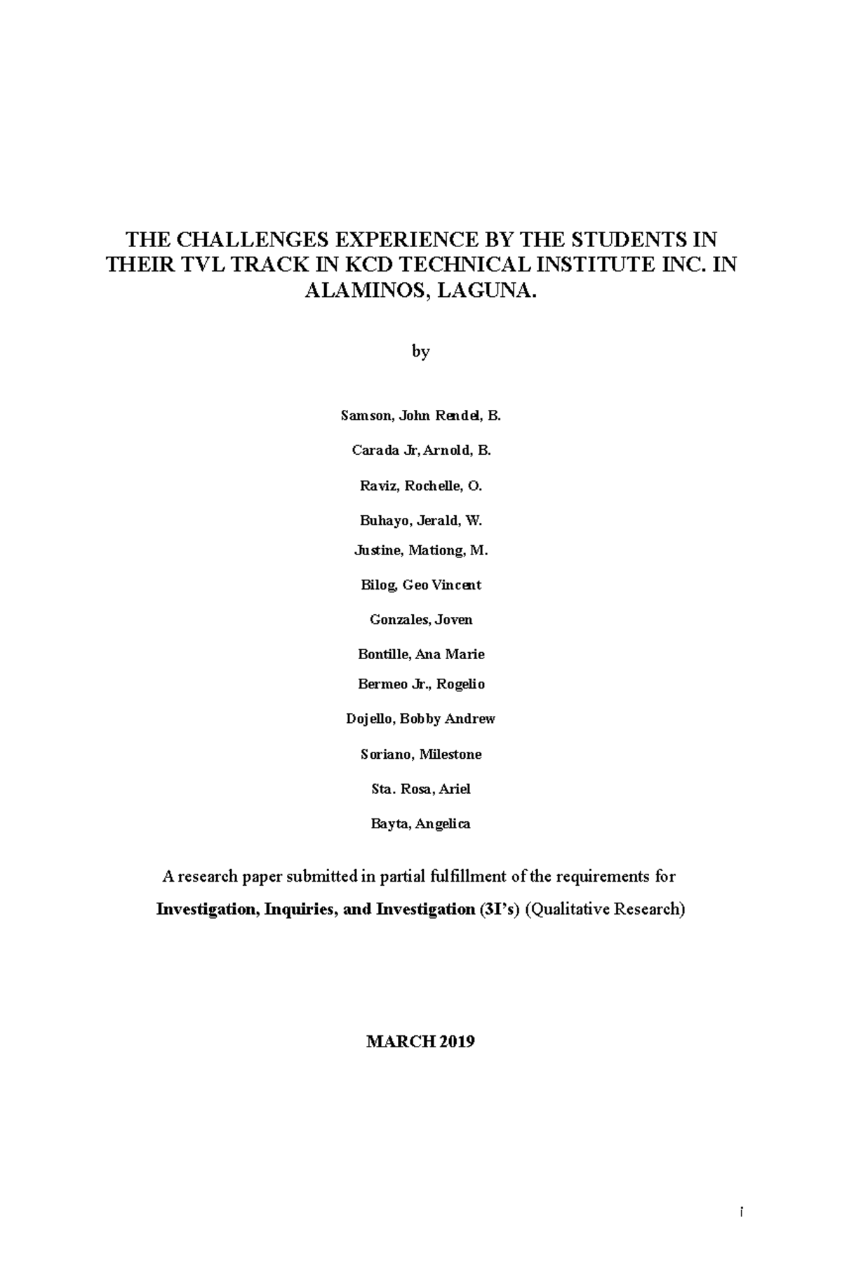 Acknowledgement Title Page Abstract - THE CHALLENGES EXPERIENCE BY THE ...