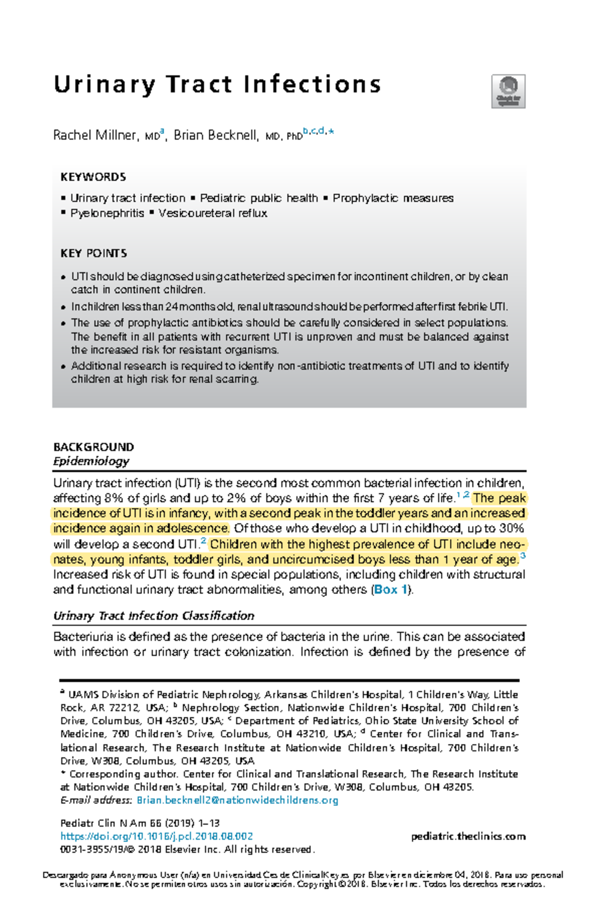 Infeccion urinaria 2019 - Urinary Tract Infections Rachel Millner,MDa ...
