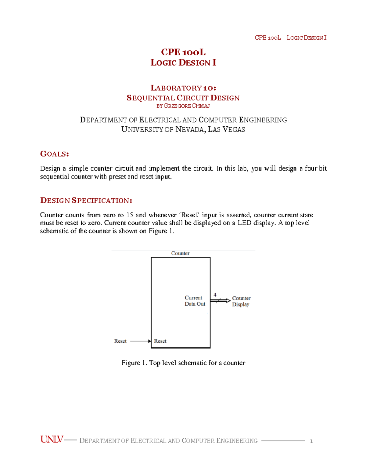Tutorial work - 10 - CPE 10 0L LOGIC DESIGN I DEPARTMENT OF ELECTRICAL ...