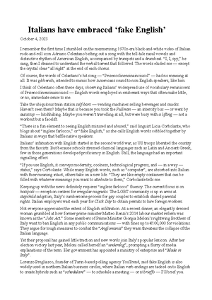 LAB Inglese A - LABORATORIO Di LINGUA INGLESE A TUTOR D'AULA : GIVLIA BADAME & Report , Not ...