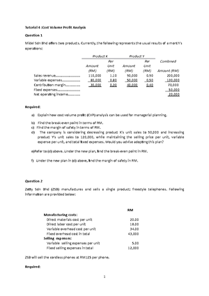 Tutorial Chapter 4 ABC - Tutorial Activity Based Costing System ...
