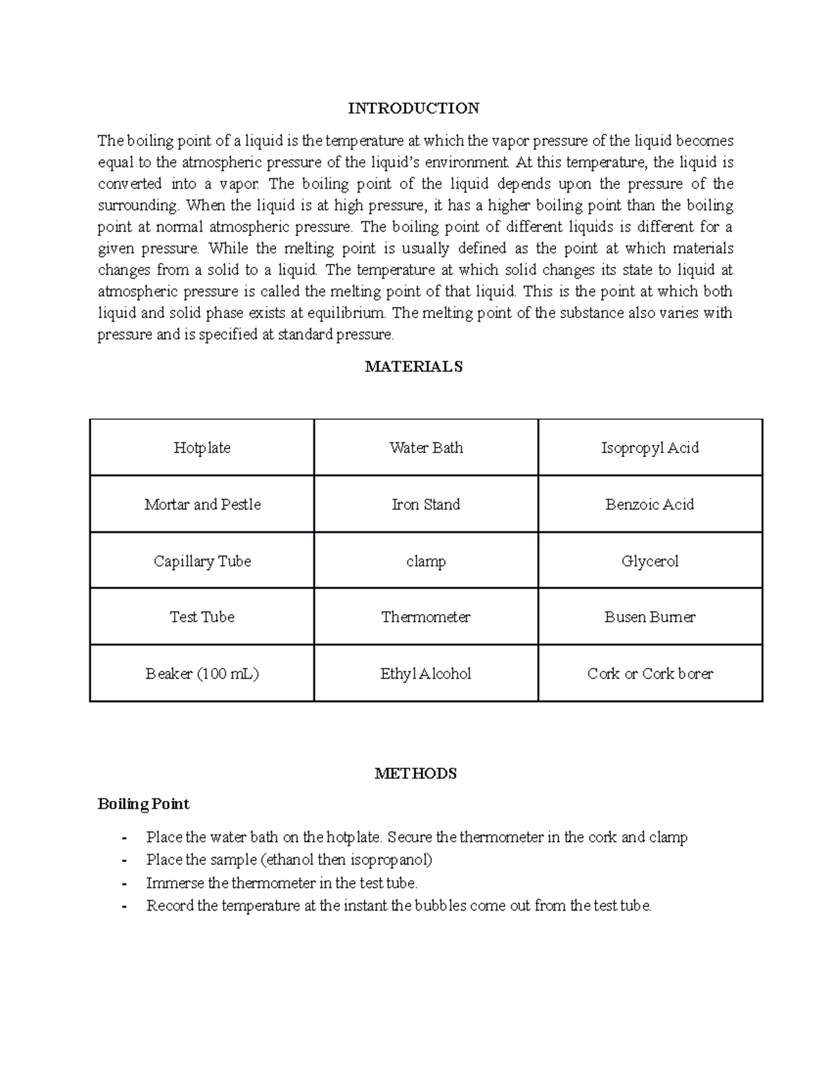 Boiling and Melting Point - Advanced Control Systems II - Studocu