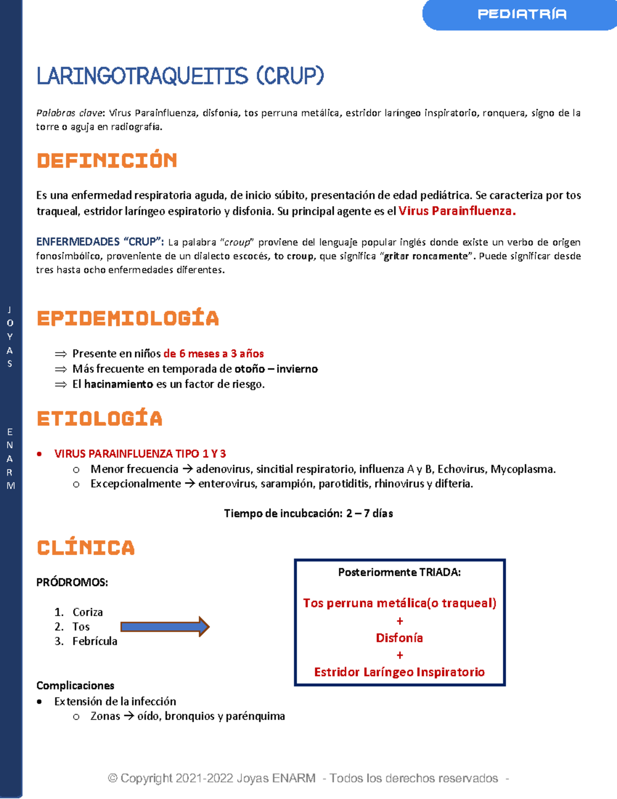 30. Laringotraqueitis (CRUP) - © Copyright 2021-2022 Joyas ENARM ...