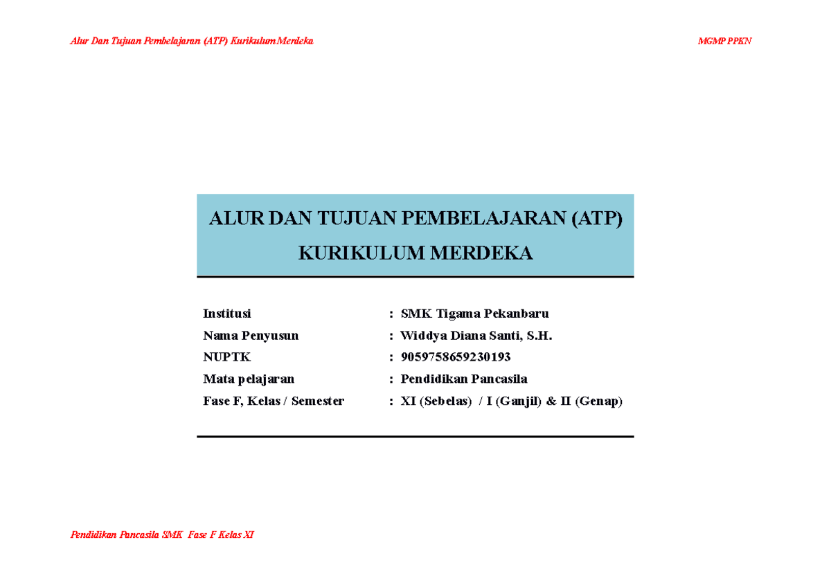 2. ATP Fase F - Pendidikan Pancasila - ALUR DAN TUJUAN PEMBELAJARAN ...