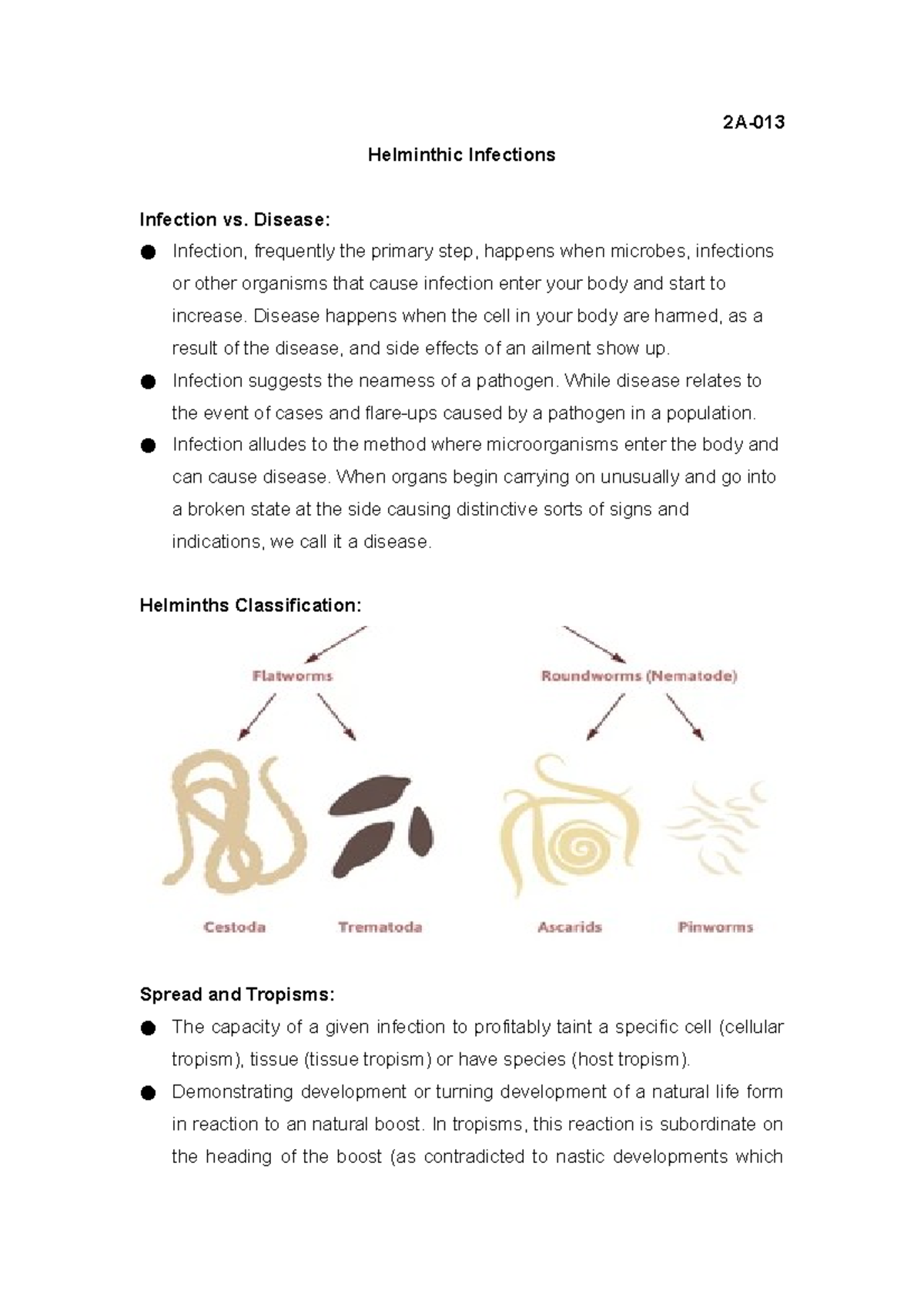 Helminthic Infection Reviewer and Notes for Nurses - 2A- Helminthic ...