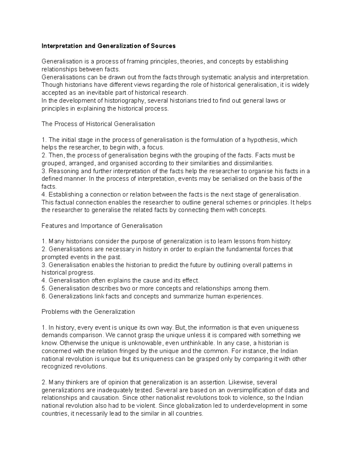 Interpretation and Generalization of Sources - Interpretation and ...