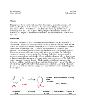 Spectroscopy Lab Report - 2/8/ Chem-3021- Spectroscopy Lab Abstract The ...