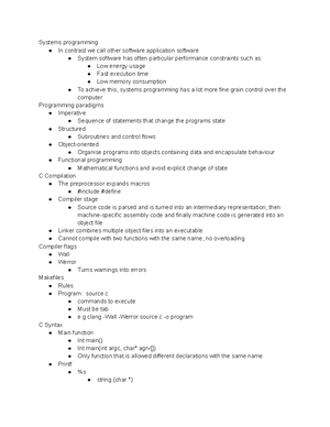Cw1a-2022 - cw1 - Assessed Coursework Course Name Systems Programming ...