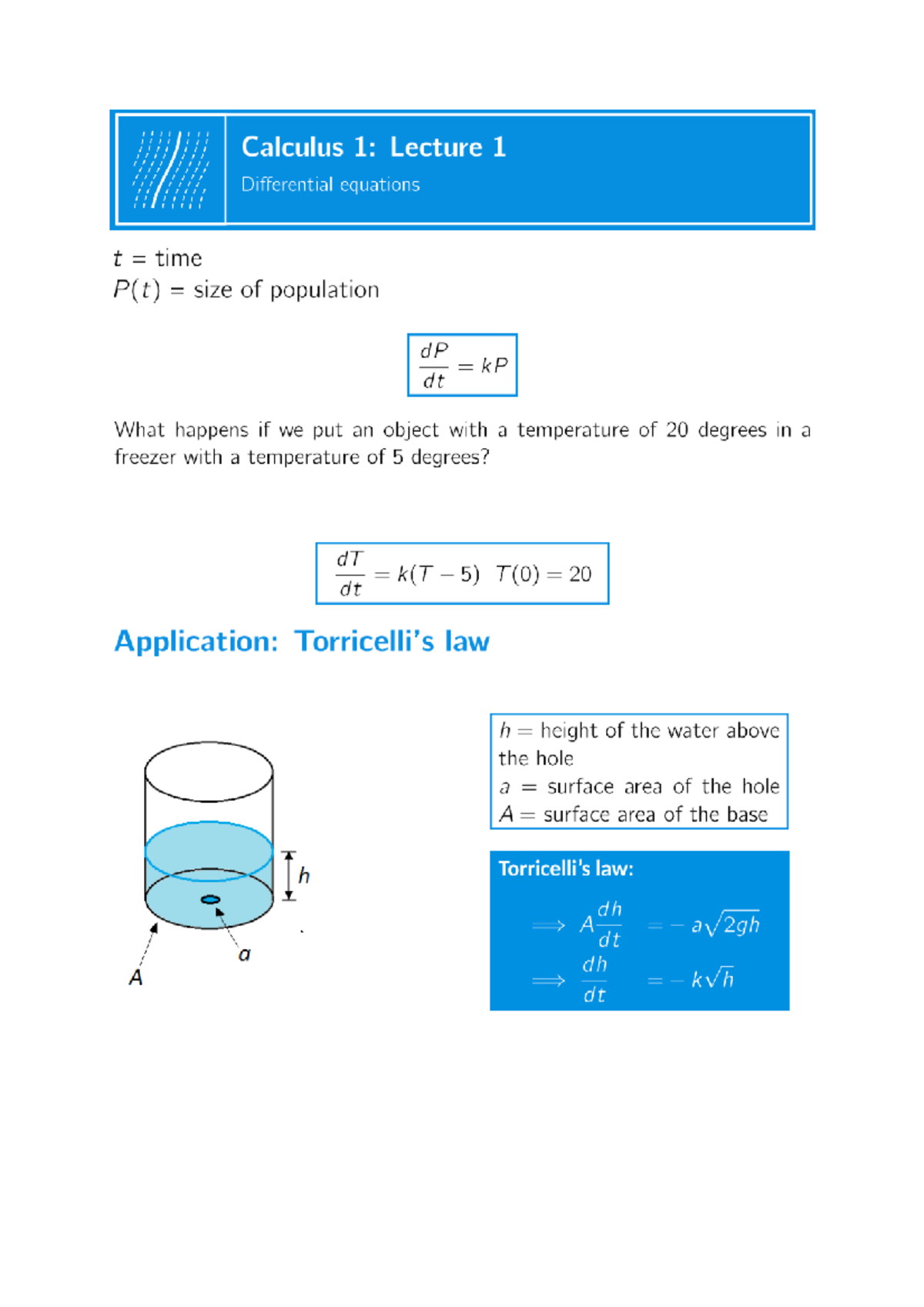 Samenvatting Calculus for Engineering 1 - Calculus 1 - Studeersnel