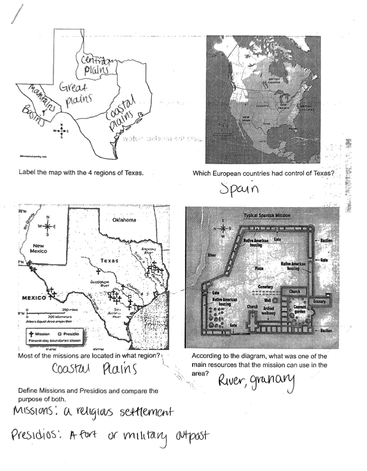 7th grade CBA 2 review key - central plains BRITISH CANADA Great plains ...