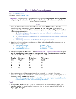 Enzyme III ICA - lab - BIOL 1208 Spring 2024 Enzymes III In-Class ...