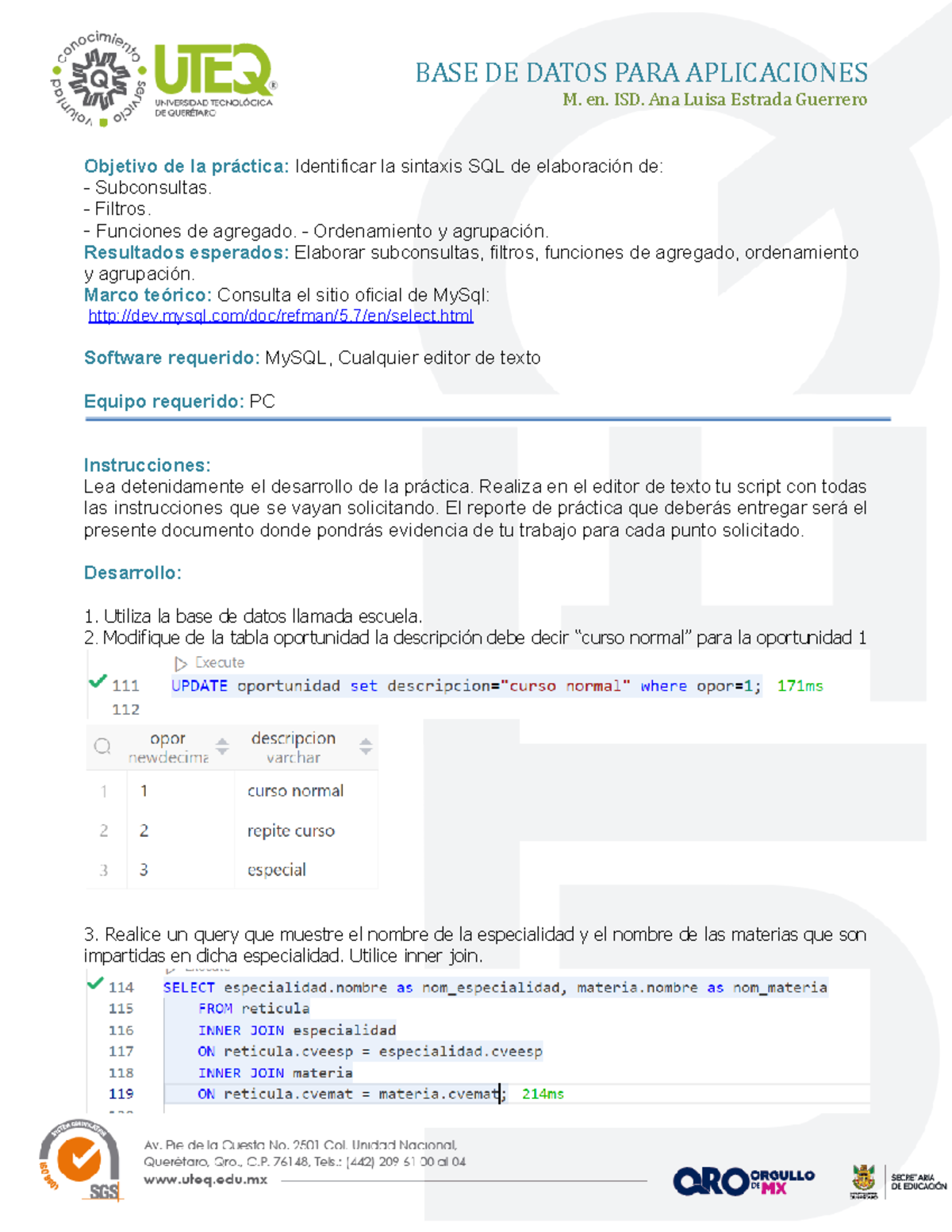 SQL-P3 - consultas y tablas - BASE DE DATOS PARA APLICACIONES M. en ...