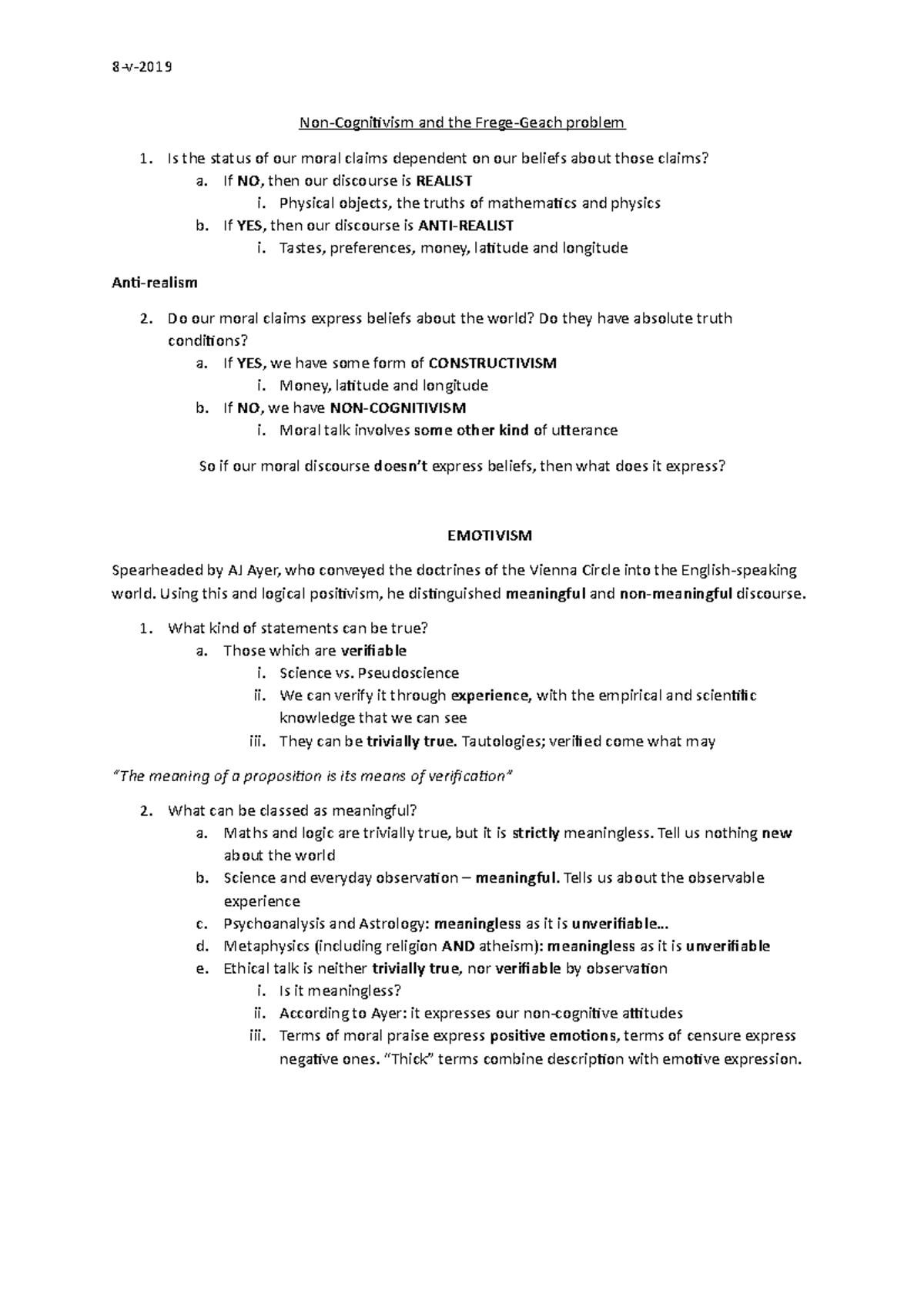 Non-Cognativism and FG problem - 8-v- Non-Cogniivism and the Frege ...