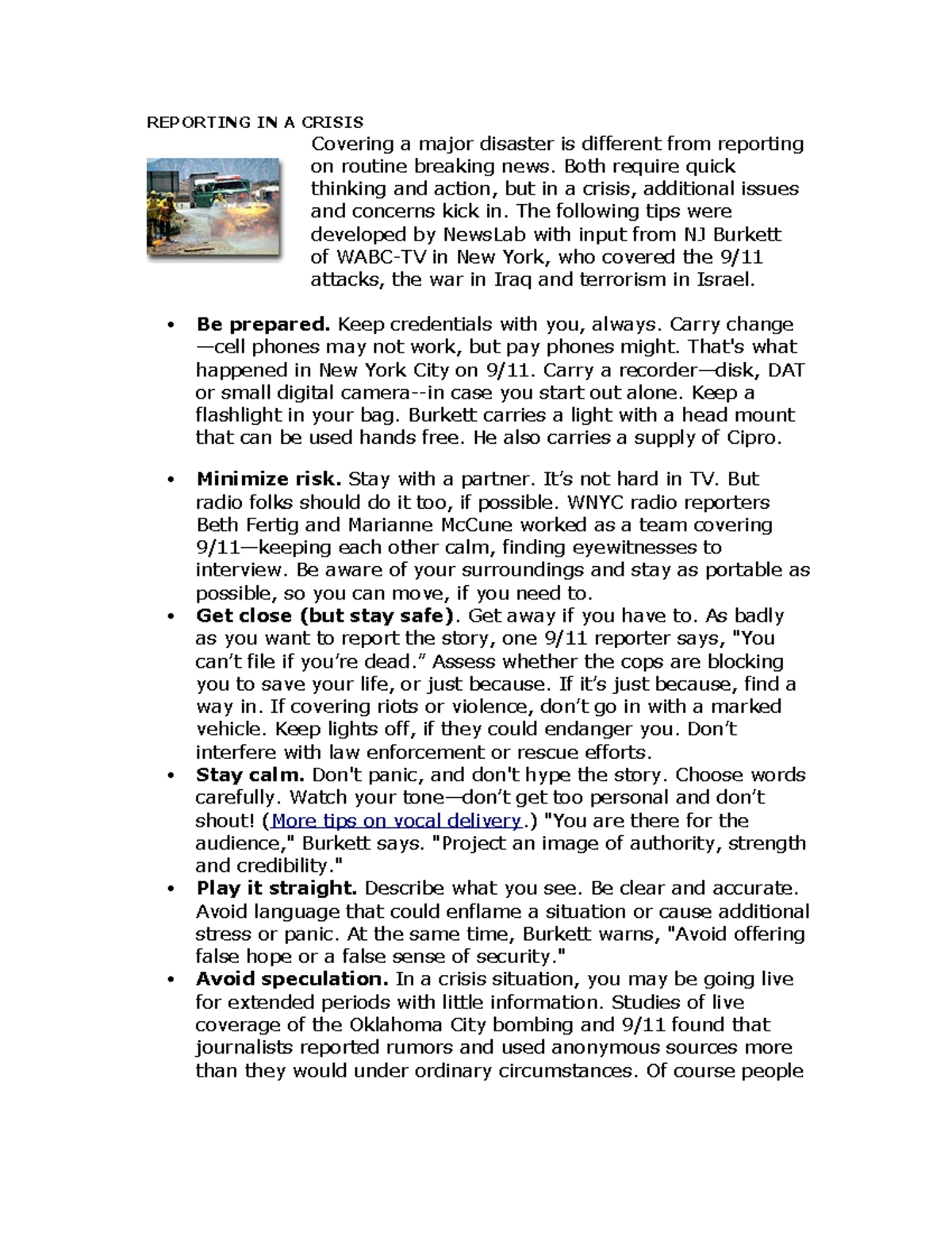 Reporting IN A Crisis - Communication - REPORTING IN A CRISIS Covering ...