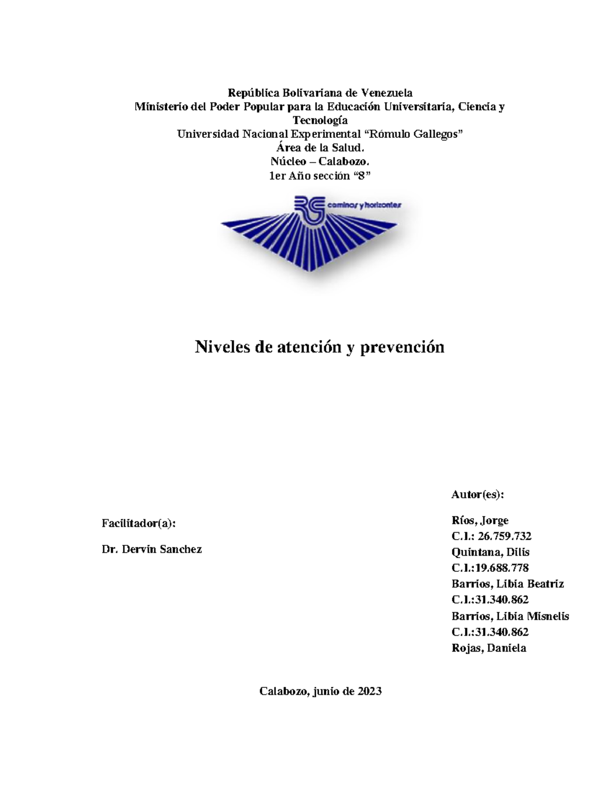 Niveles de atencion - República Bolivariana de Venezuela Ministerio del ...