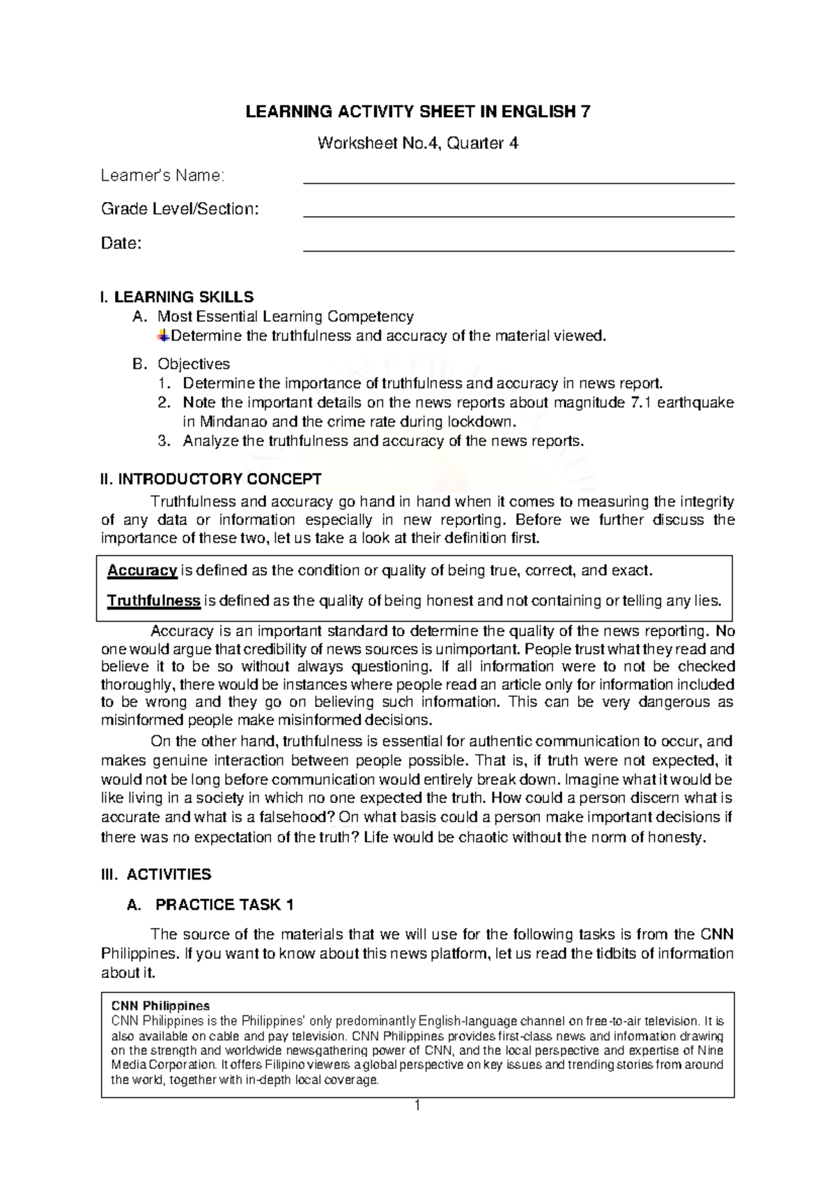 G7Q4LAS-4 edited - EGLISH 7 Learning Activity Sheet - LEARNING ACTIVITY ...
