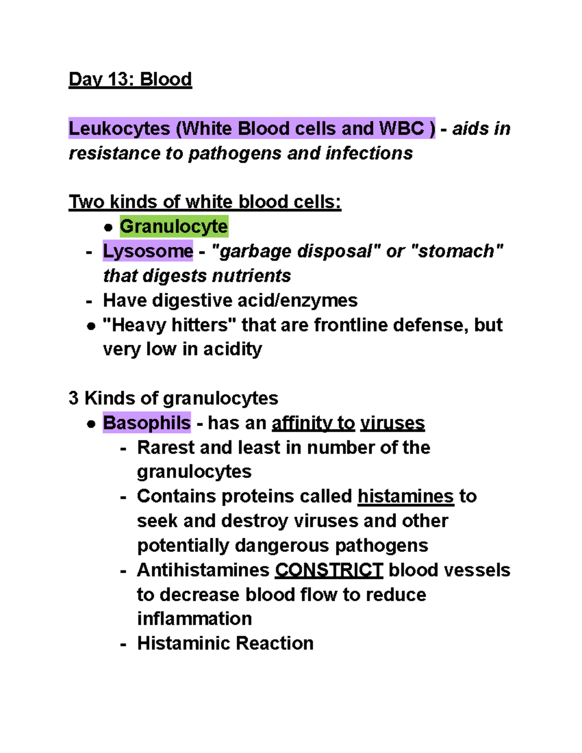 Blood Systems of the Body - Day 13: Blood Leukocytes (White Blood cells ...