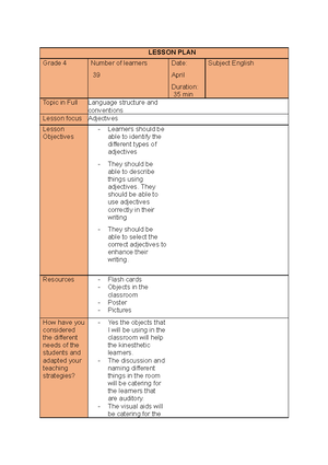 Map skills Symbols and keys 2023 Gr 4 - LESSON PLAN Grade 4 Number of ...