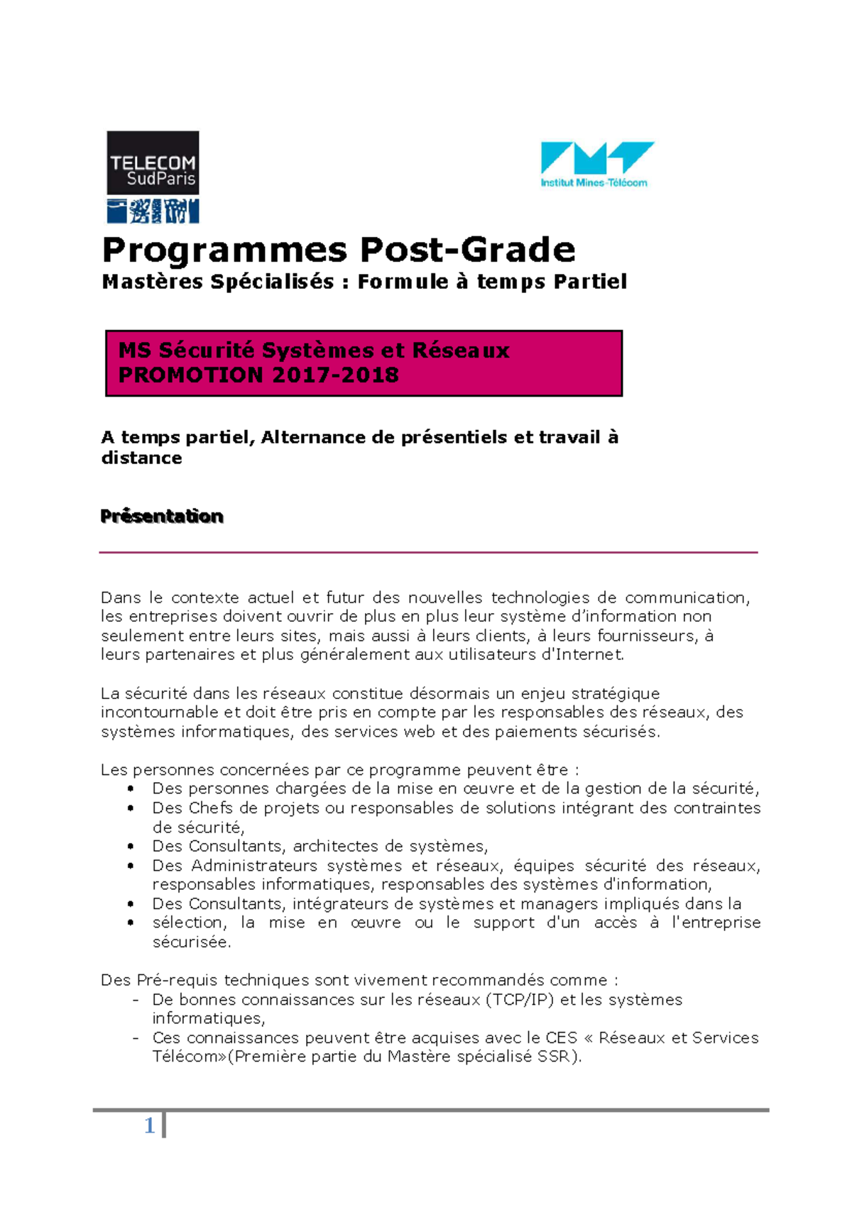Programme détaillé MS SSR 2017-2018 final (002) - Programmes Post-Grade ...