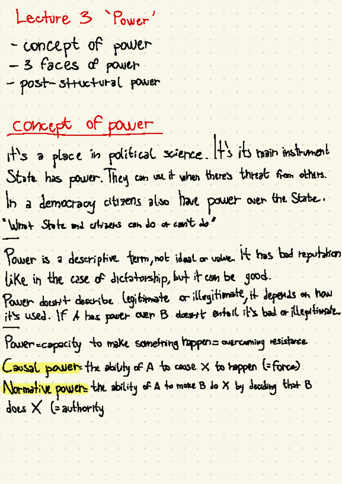 Political Theory Power - Lecture 3 Power concept of power 3 faces of ...