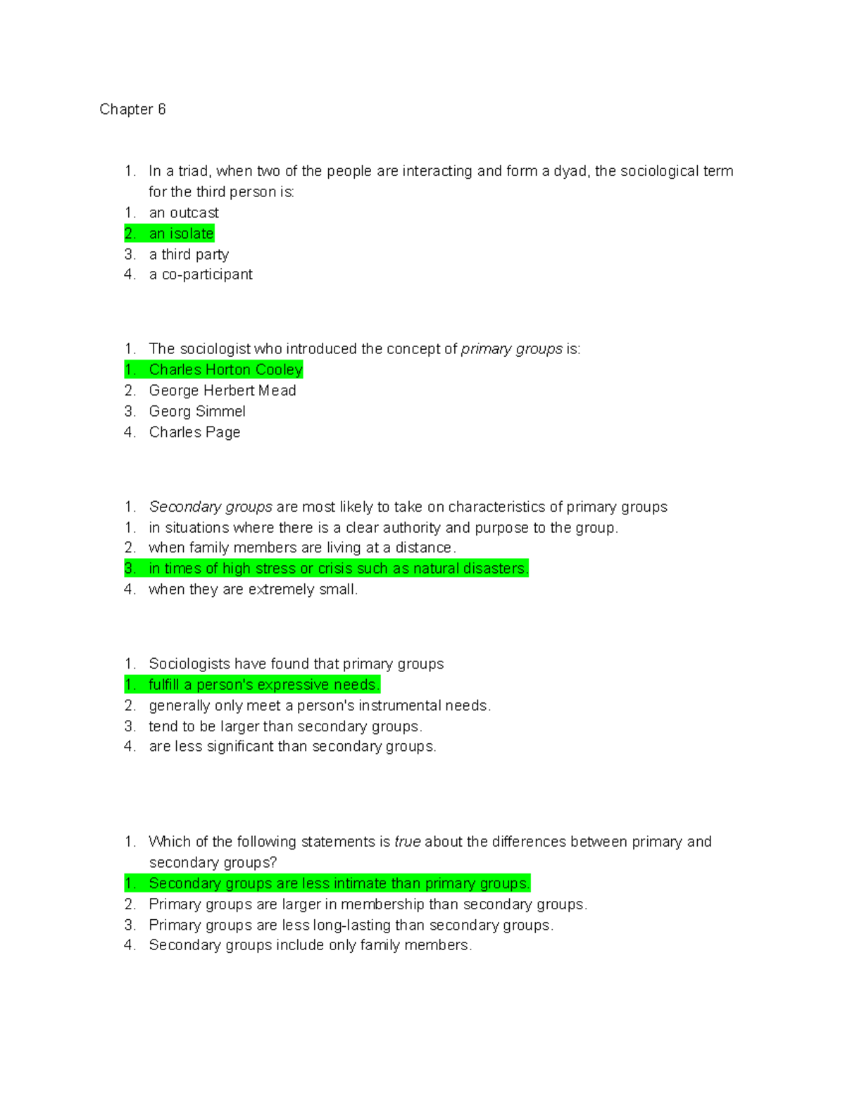 Chapter 6 - Chapter 6 In a triad, when two of the people are ...