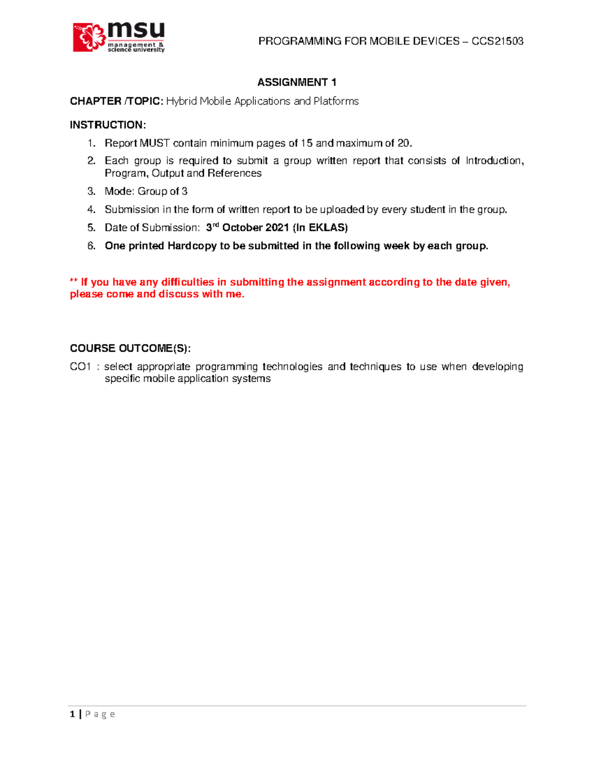 012-Nishalni Lau Vincent Koh Pei Sheng - ASSIGNMENT 1 CHAPTER /TOPIC: Hybrid Mobile Applications ...