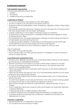 Introduction To Leadership Lecture Notes - INTRODUCTION TO LEADERSHIP ...