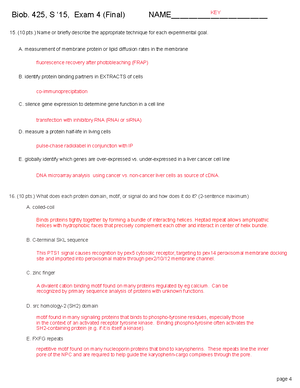 Pdf-12 - Answer Key - Biob. 425, S ‘15, Exam 4 (Final) NAME ...