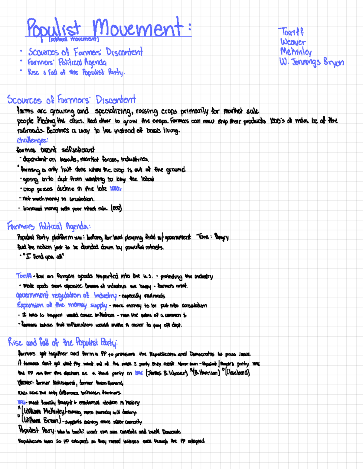 Unit 2 - Professor Catton, Populist Movement - Populist Movement ...