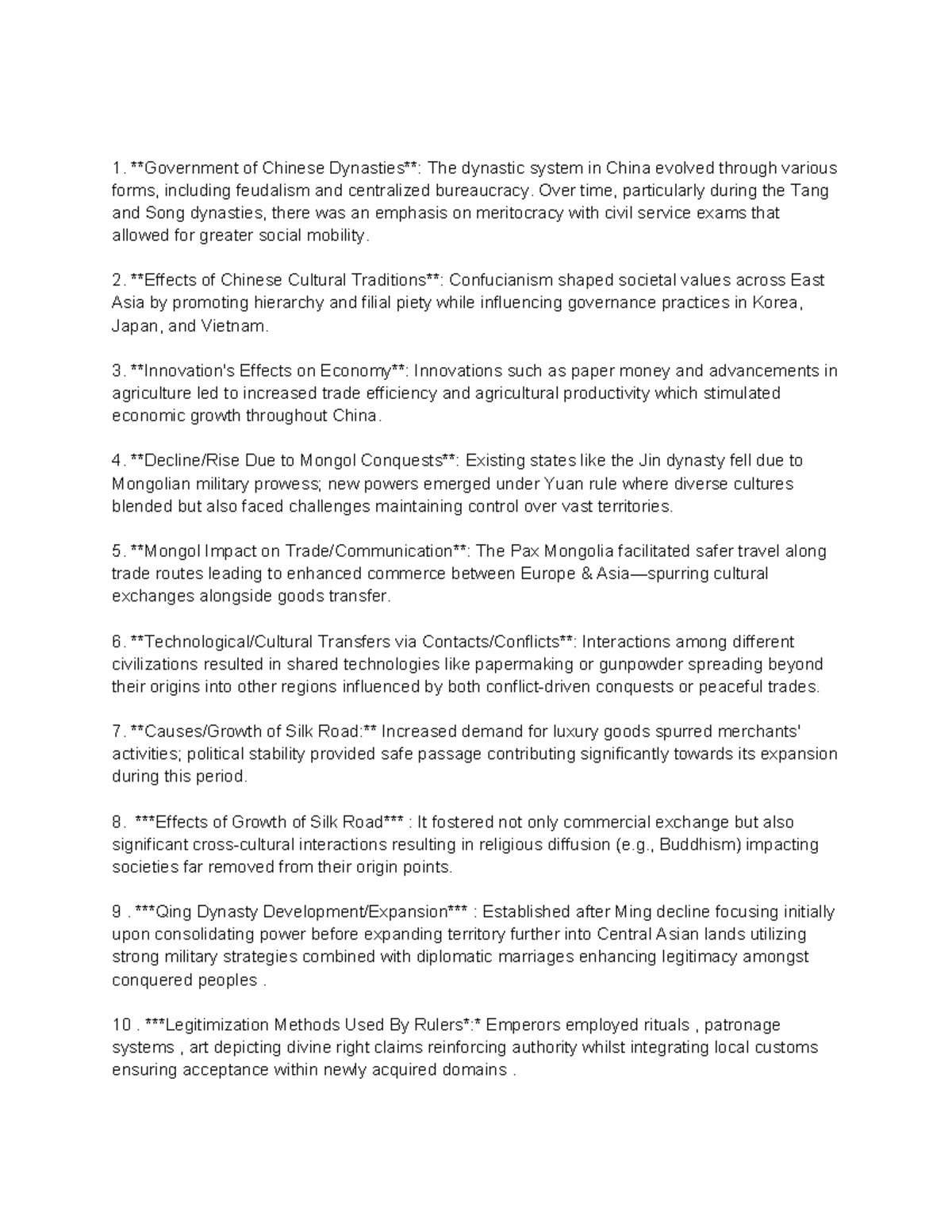 Task 1 Song Dynasty - Government of Chinese Dynasties: The dynastic ...