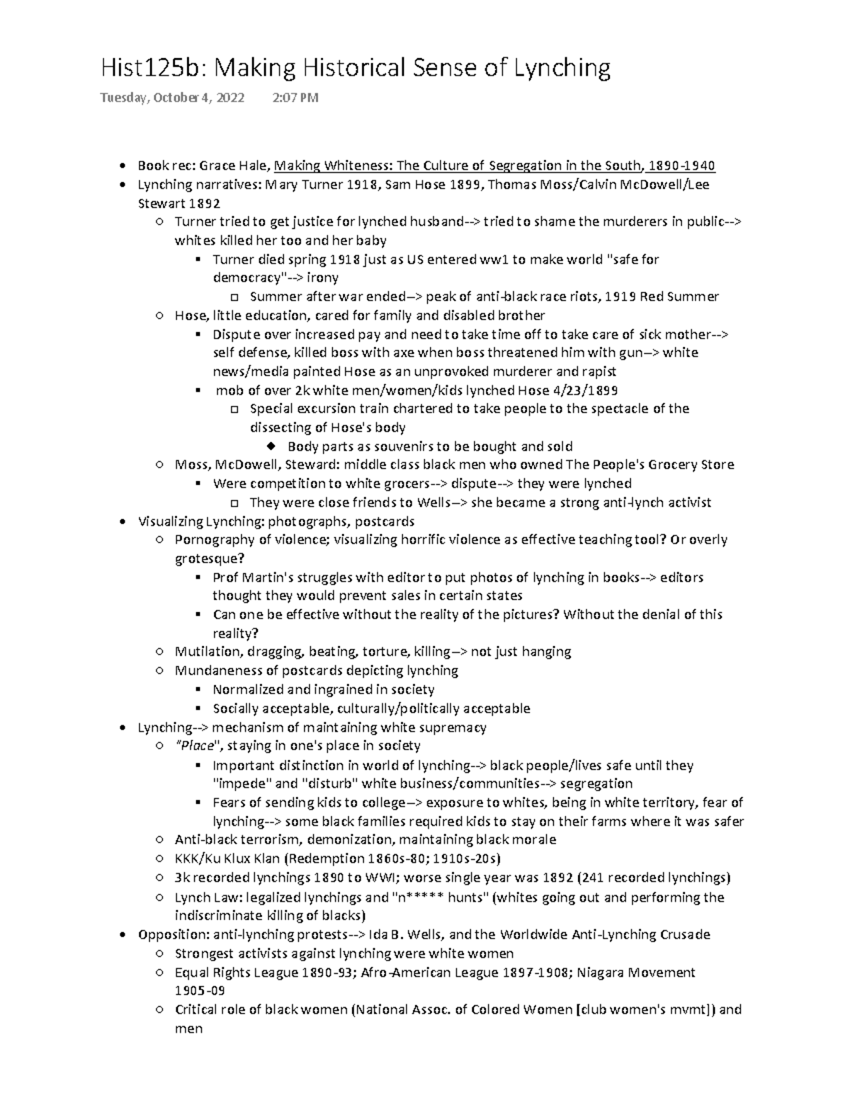 10 lectures notes- waldo martin - Book rec: Grace Hale, Making ...