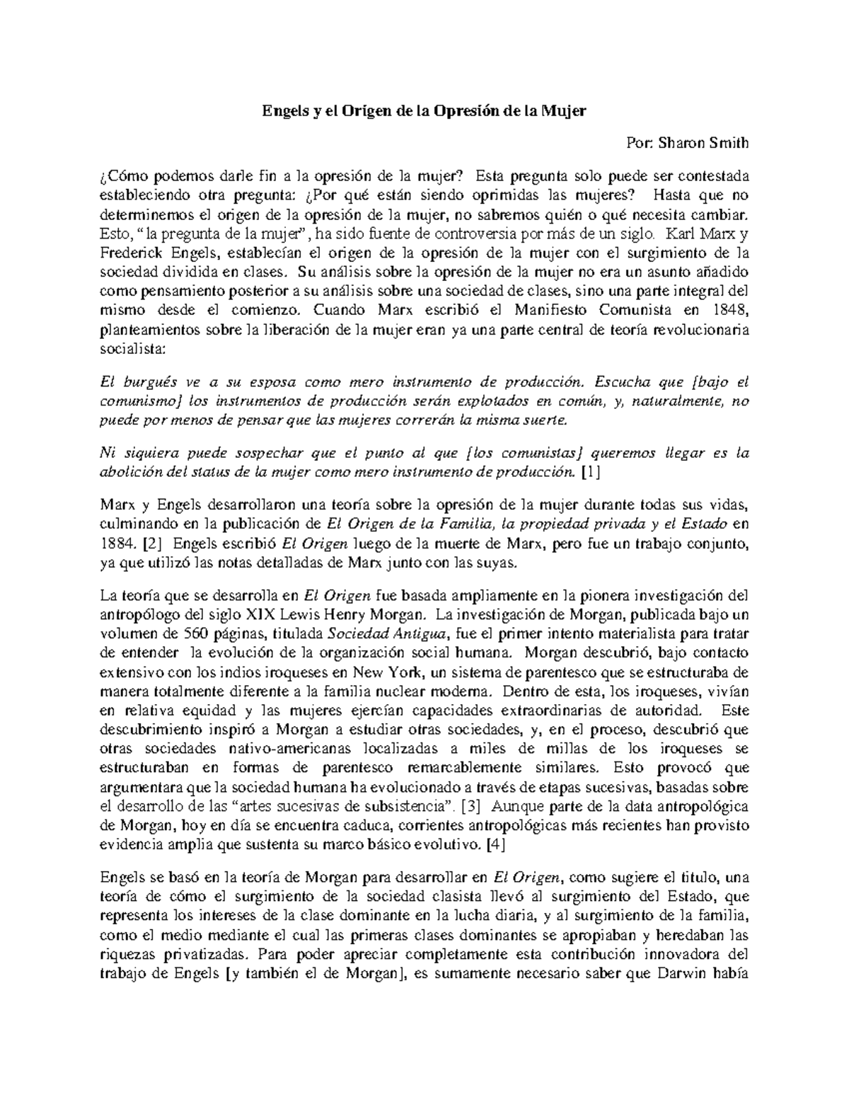 Engels-y-el-origen-de-la-opresic 3b3n-de-la-mujer sharon-smith - Engels ...