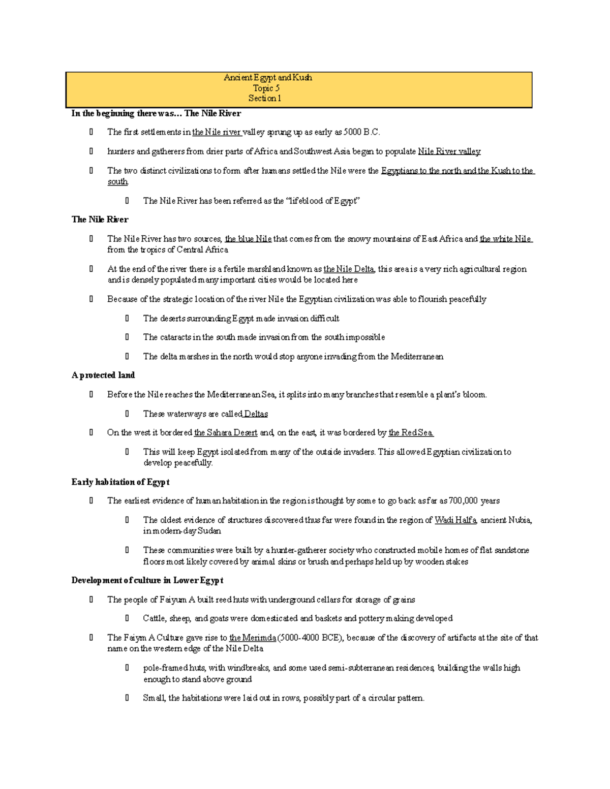 Ancient+Egypt+and+Kush-+section 1 - Ancient Egypt and Kush Topic 5 ...