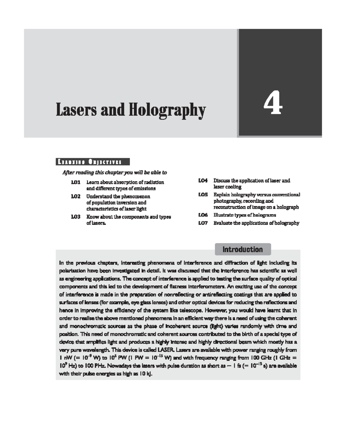 Laser Chapter - Summary Engineering Physics - Studocu