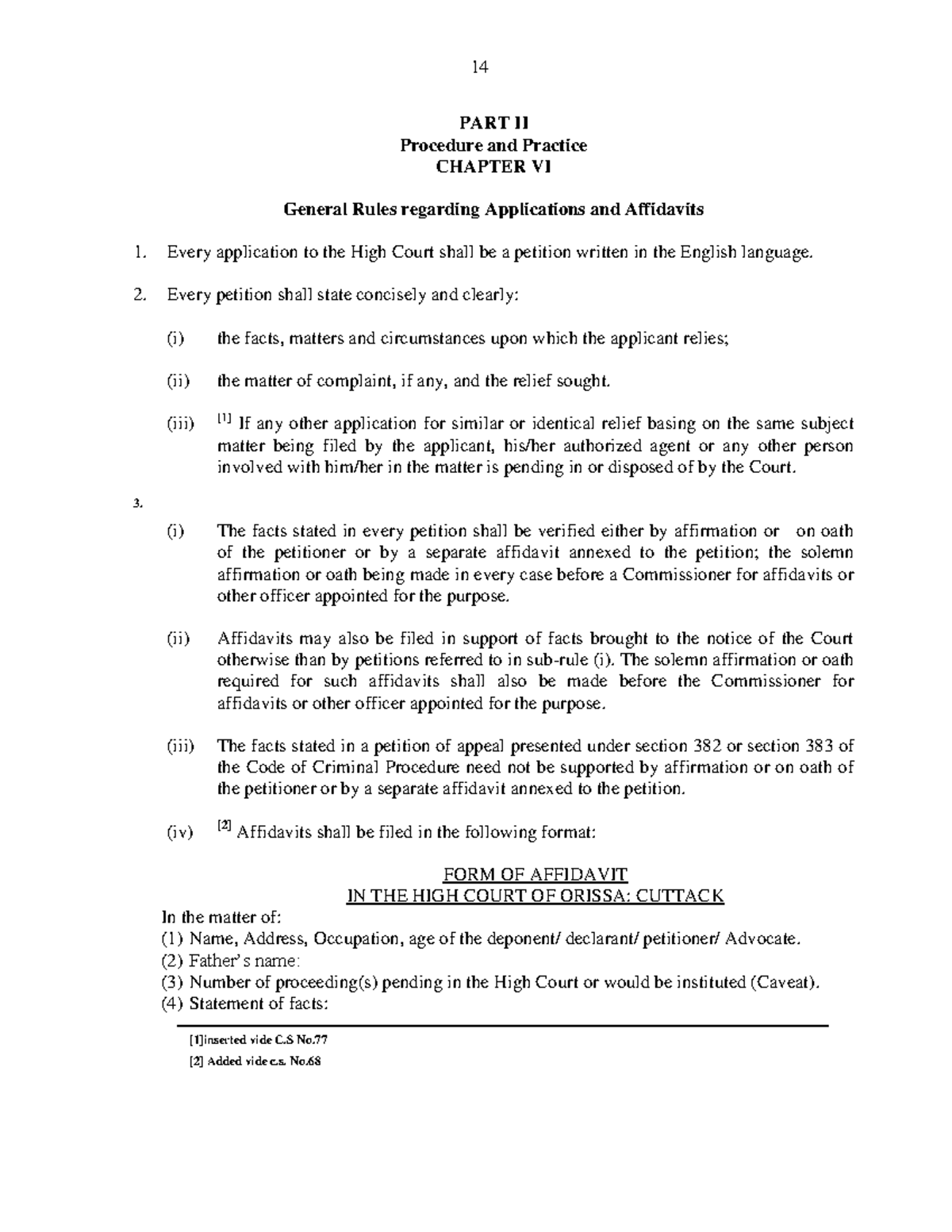 High court rules 1565329888 - PART II Procedure and Practice CHAPTER VI ...