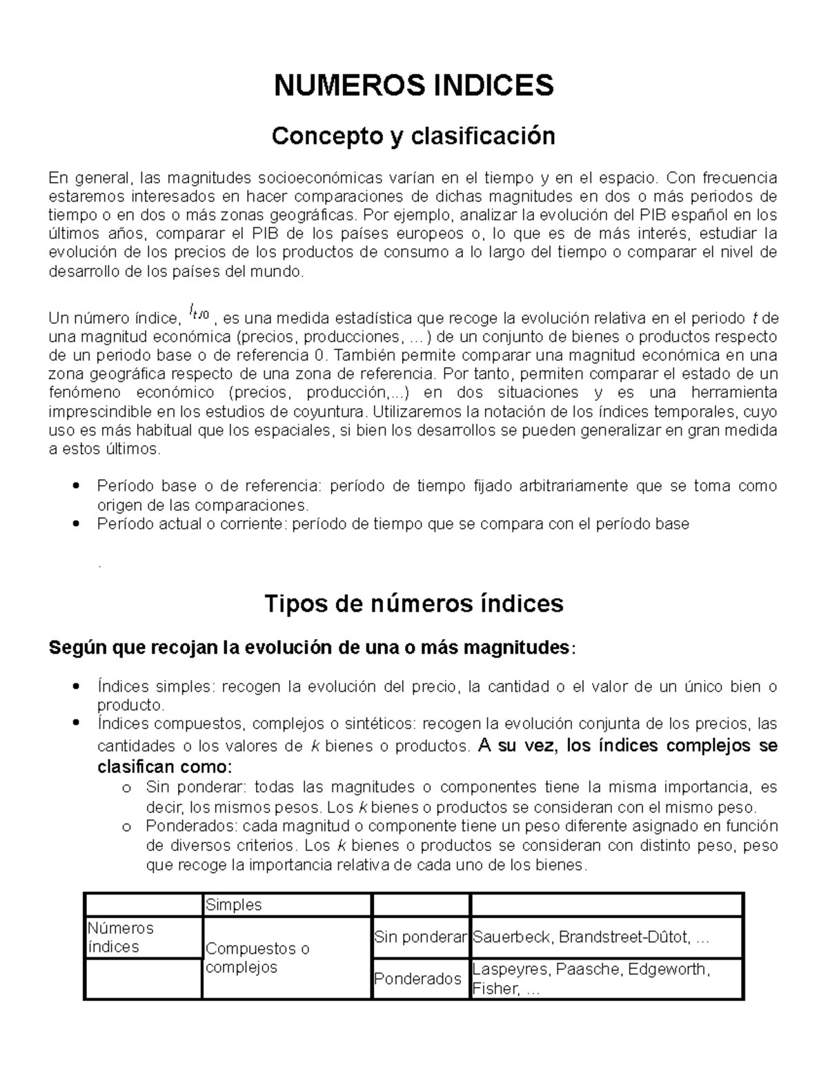 Numeros Indices - TRABAJO APORTE - NUMEROS INDICES Concepto y ...