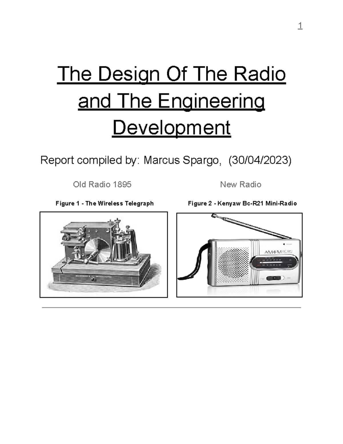 Engineering Report Radio - The Design Of The Radio and The Engineering ...