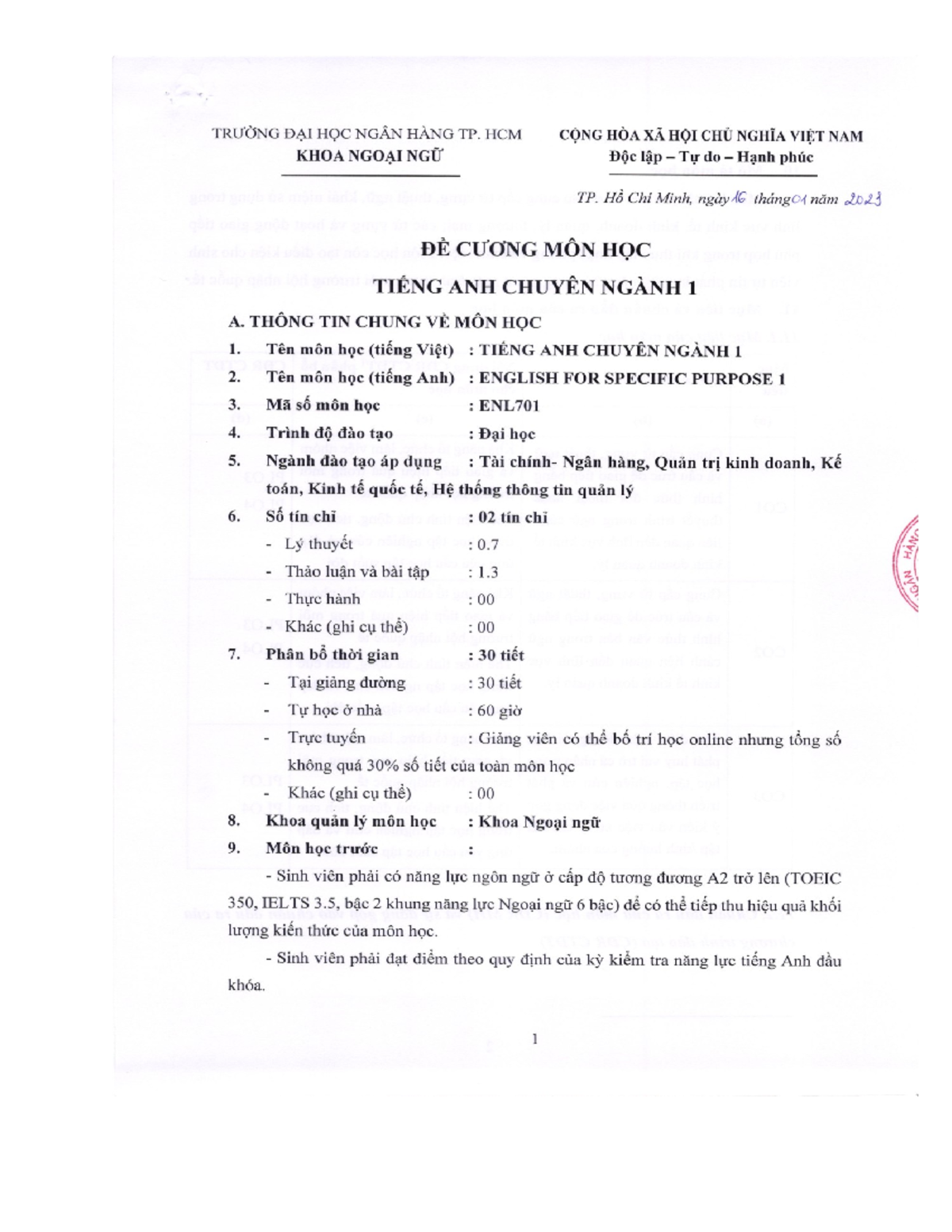 TACN 1- 2TC - TACN 1 cô Quyên Đh ngân hàng - Tiếng anh chuyên ngành 1 ...