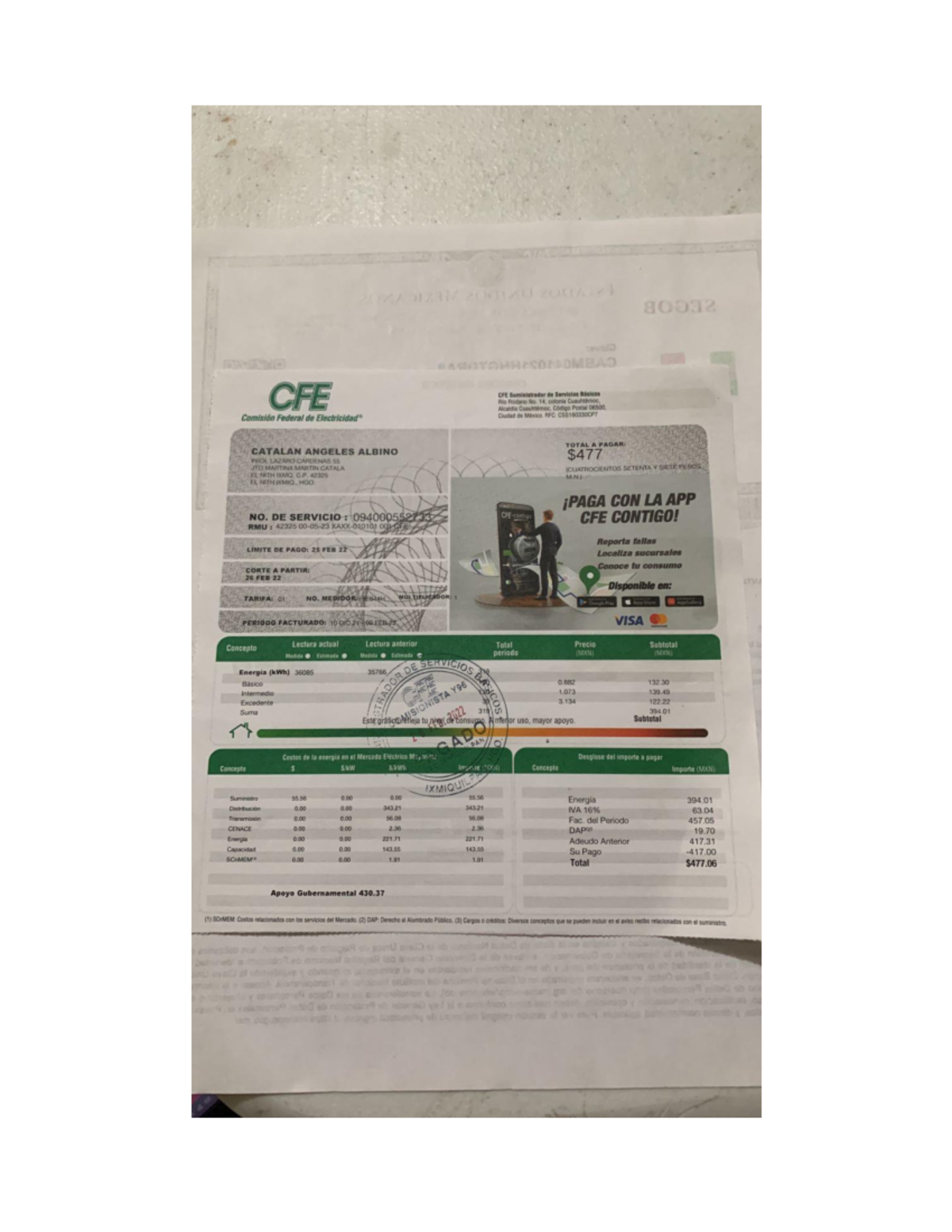 Comprobanted - Comprobante - 80032 CFE CFE Suministrador de Servicios ...