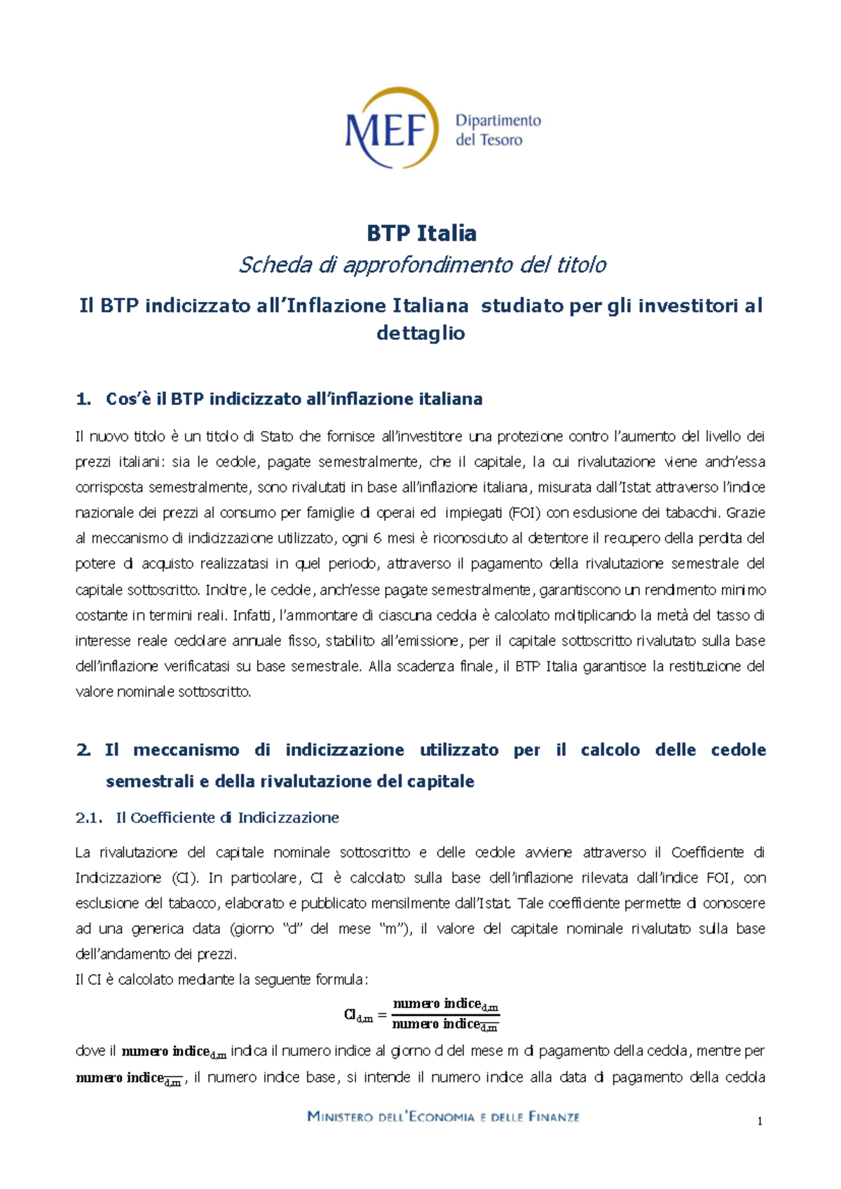 BTP Italia - Il BTP indicizzato all’Inflazione Italiana studiato per ...
