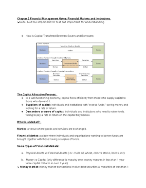 Chapter 1 FM Notes - Chapter 1: Overview of Financial Management ...