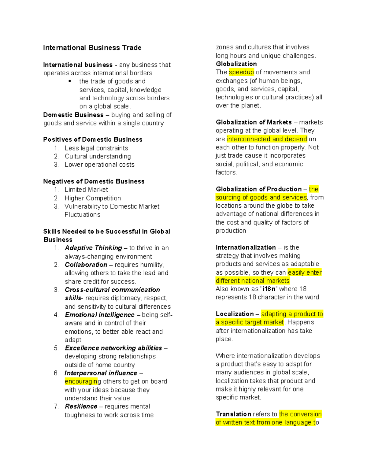 International Business Trade - International Business Trade ...