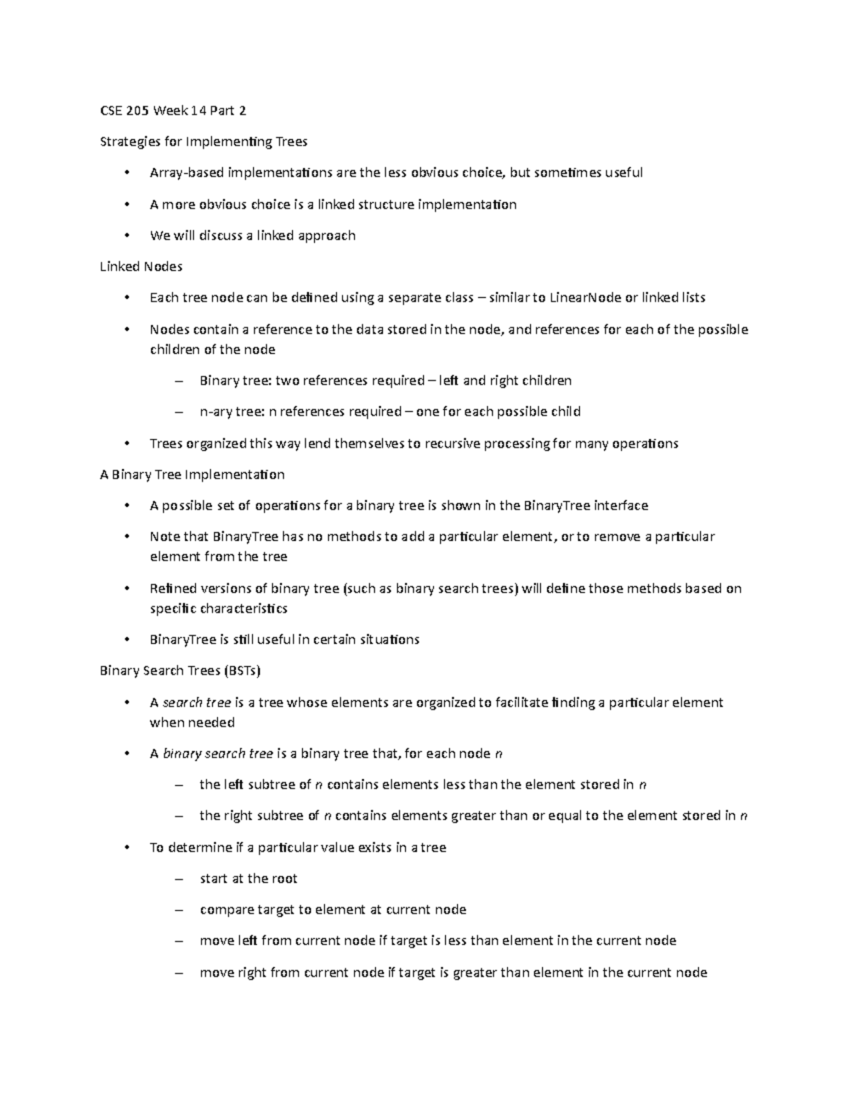 Week 14 Part 2 Lecture Notes Cse 205 Week 14 Part 2 Strategies For