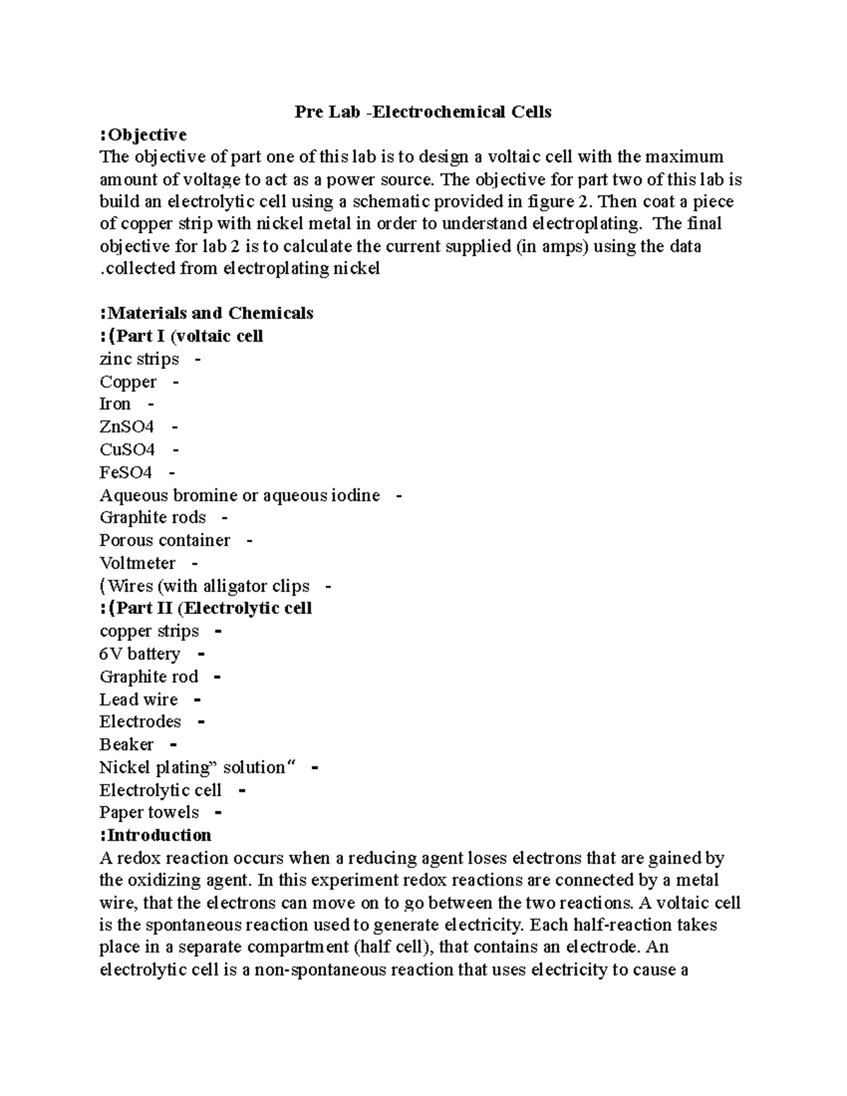 Pre+Lab+-+Electrochemical+Cells - Pre Lab -Electrochemical Cells ...
