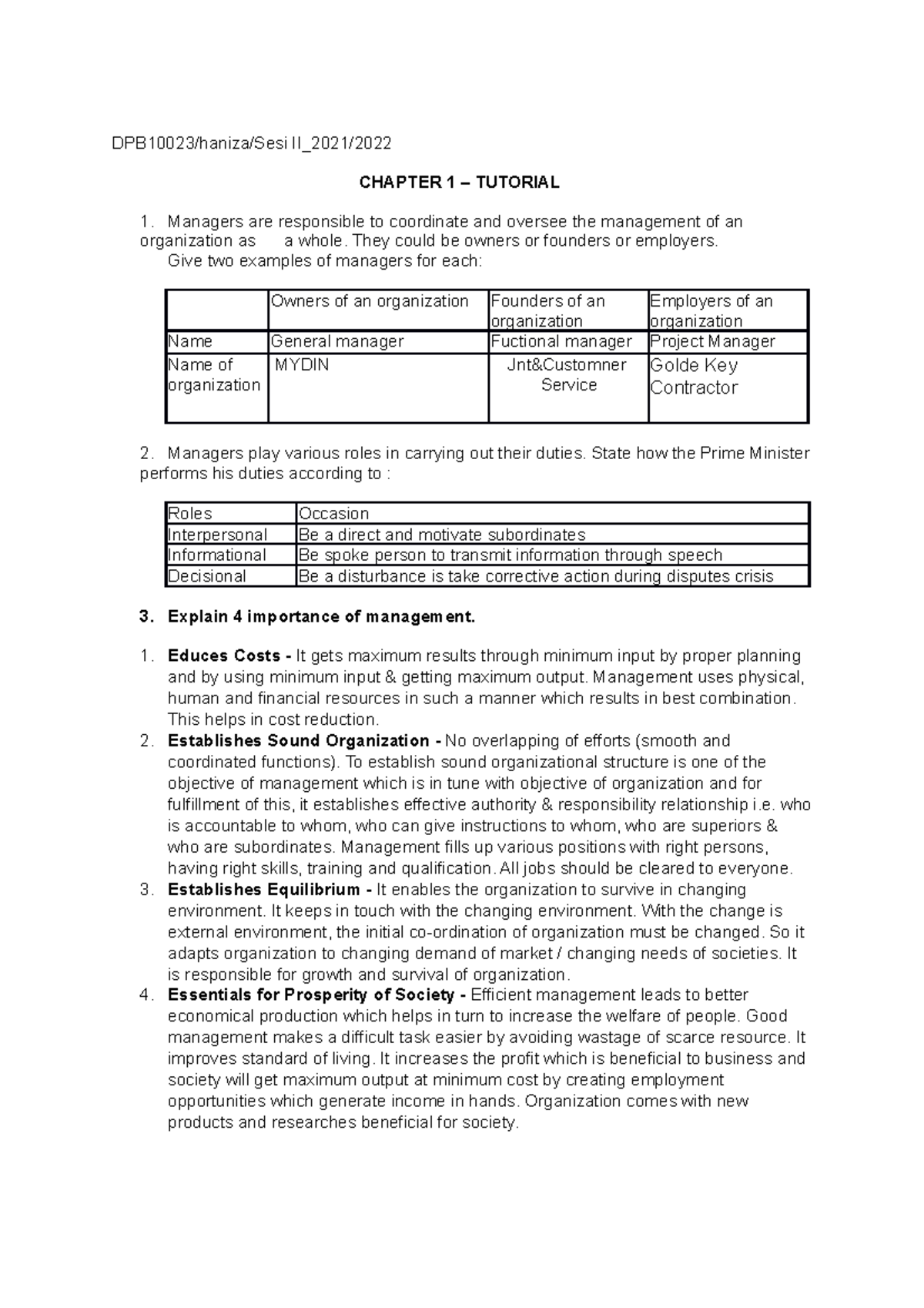 Chapter 1 Jasmine GOH MING FAN ( - DPB10023/haniza/Sesi II_2021/ CHAPTER 1 – TUTORIAL Managers ...
