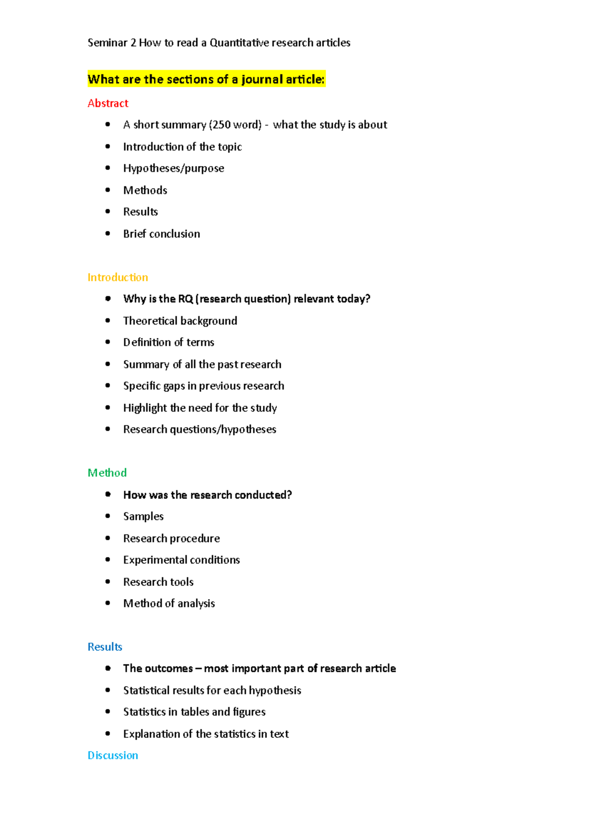 Seminar 2 How to read a quantitative articles - Seminar 2 How to read a ...